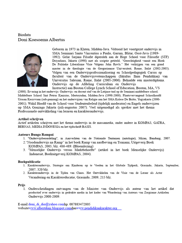 Doni Koesoema A - Biografie | PDF