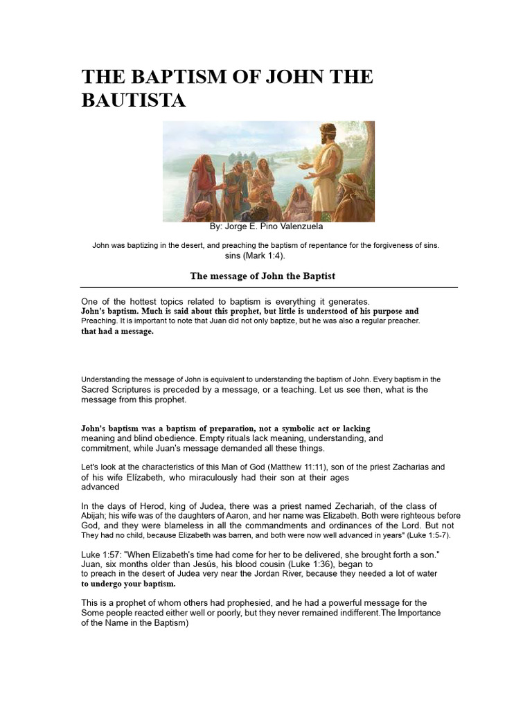 John the Baptist's Message of Repentance | PDF | John The Baptist | Baptism