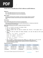 MAC and IP Address Identification in Packet Tracer | PDF | Computer ...