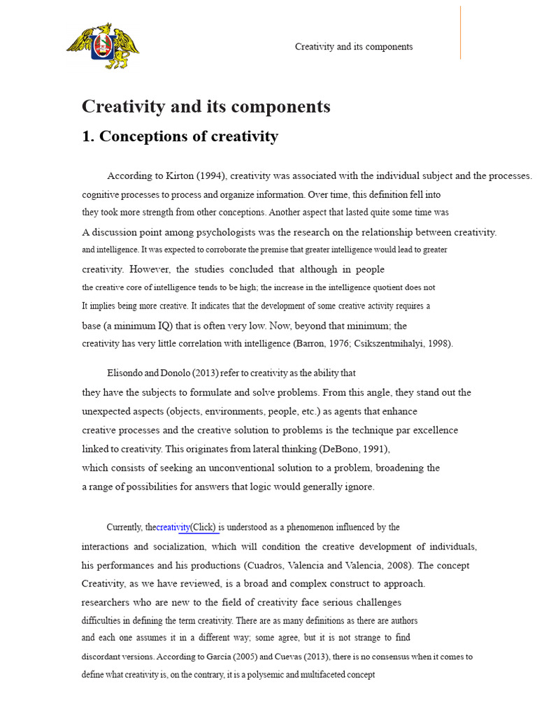 Understanding Creativity Components | PDF | Creativity | Intelligence