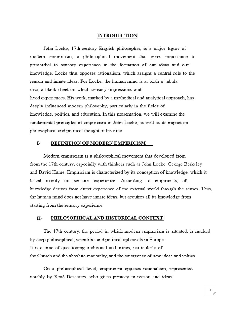 John Locke's Empiricism Explained | PDF | Empiricism | Idea