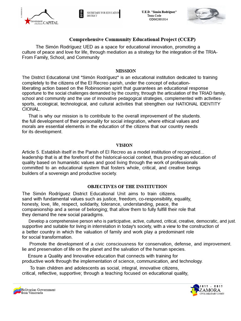 Comprehensive Community Educational Project (CCEP) MISSION - VISION ...