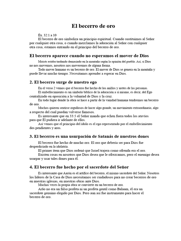 El Becerro de Oro | PDF | Moisés | Sacerdote