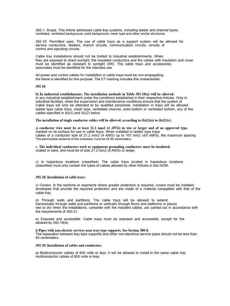 Cable Tray Systems Installation Guide | PDF | Electrical Conductor ...