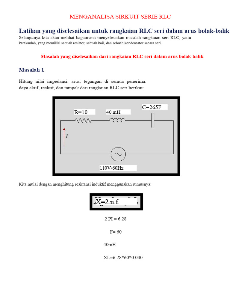 6.-Masalah Yang Diselesaikan Tentang Rangkaian Seri RLC Dalam Arus ...