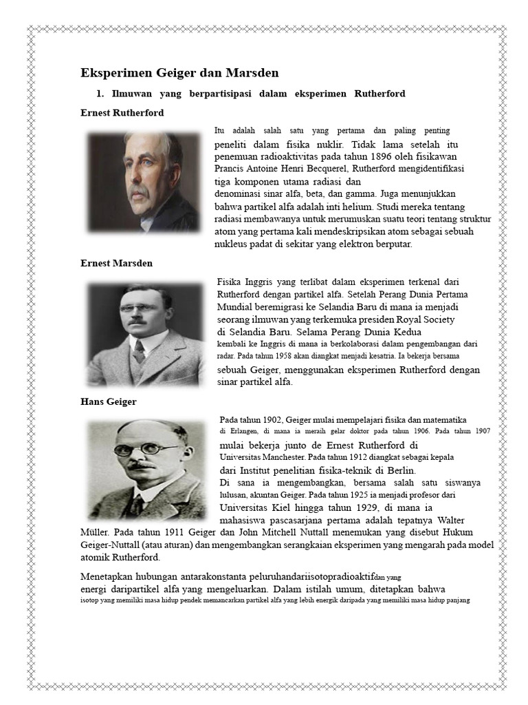 Eksperimen Geiger dan Marsden | PDF