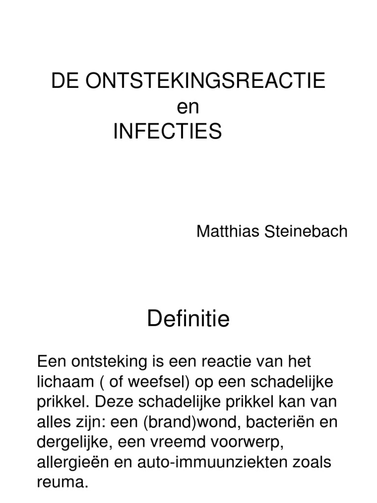 Ontsteking en Infectie