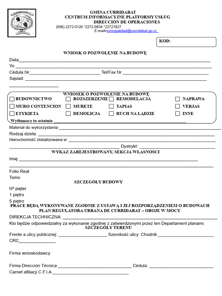 Wniosek o Pozwolenie Na Budowę | PDF