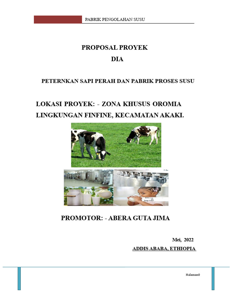 Proyek Pabrik Pengolahan Susu Ethiopia | PDF