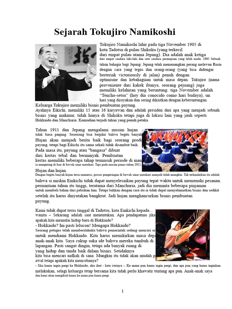 Sejarah Tokujiro Namikoshi | PDF