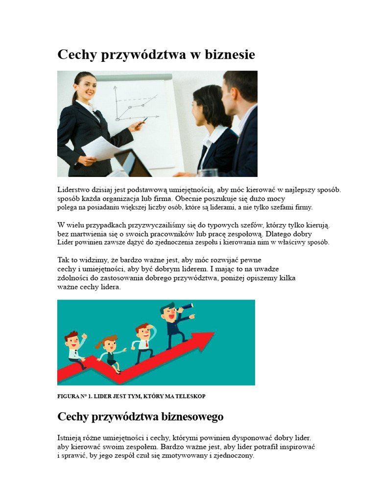 Cechy Przywództwa Biznesowego | PDF