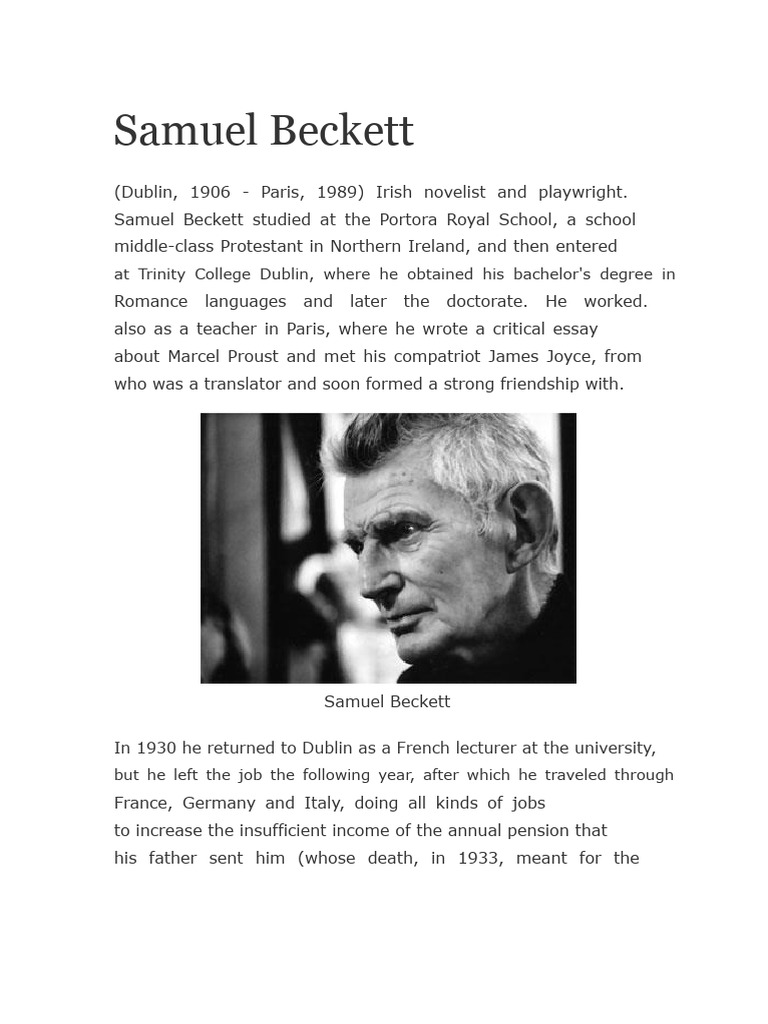 Biography of Samuel Beckett | PDF | Samuel Beckett