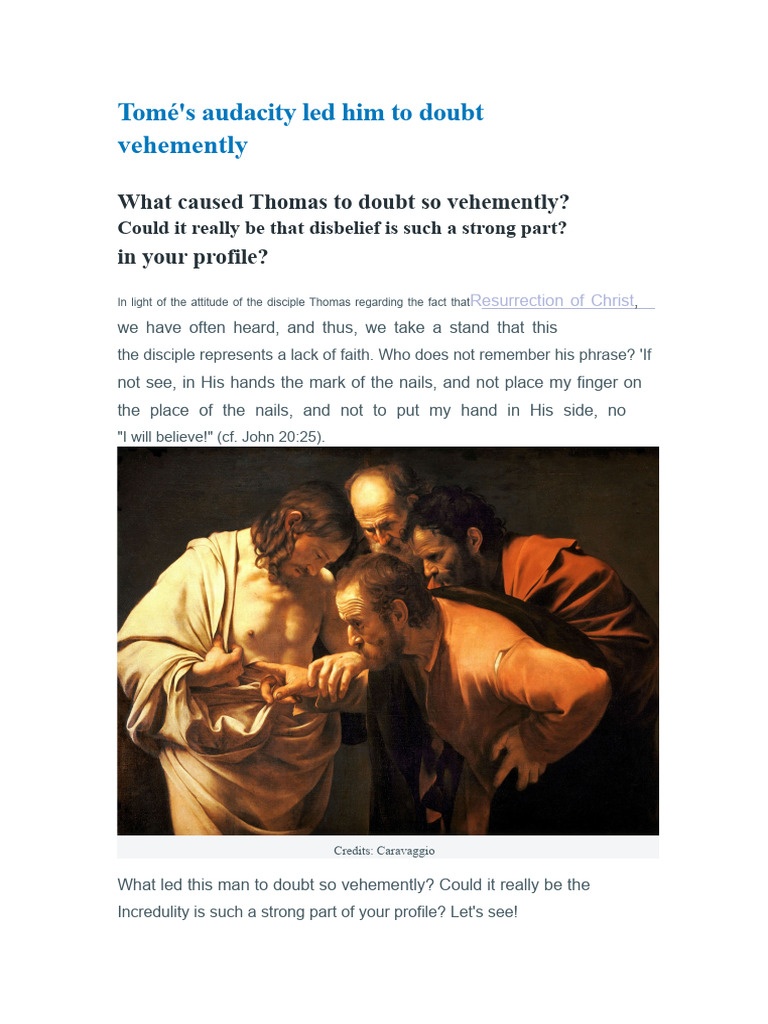 Thomas: Doubt and Courage in Faith | PDF | Jesus | Disciple (Christianity)