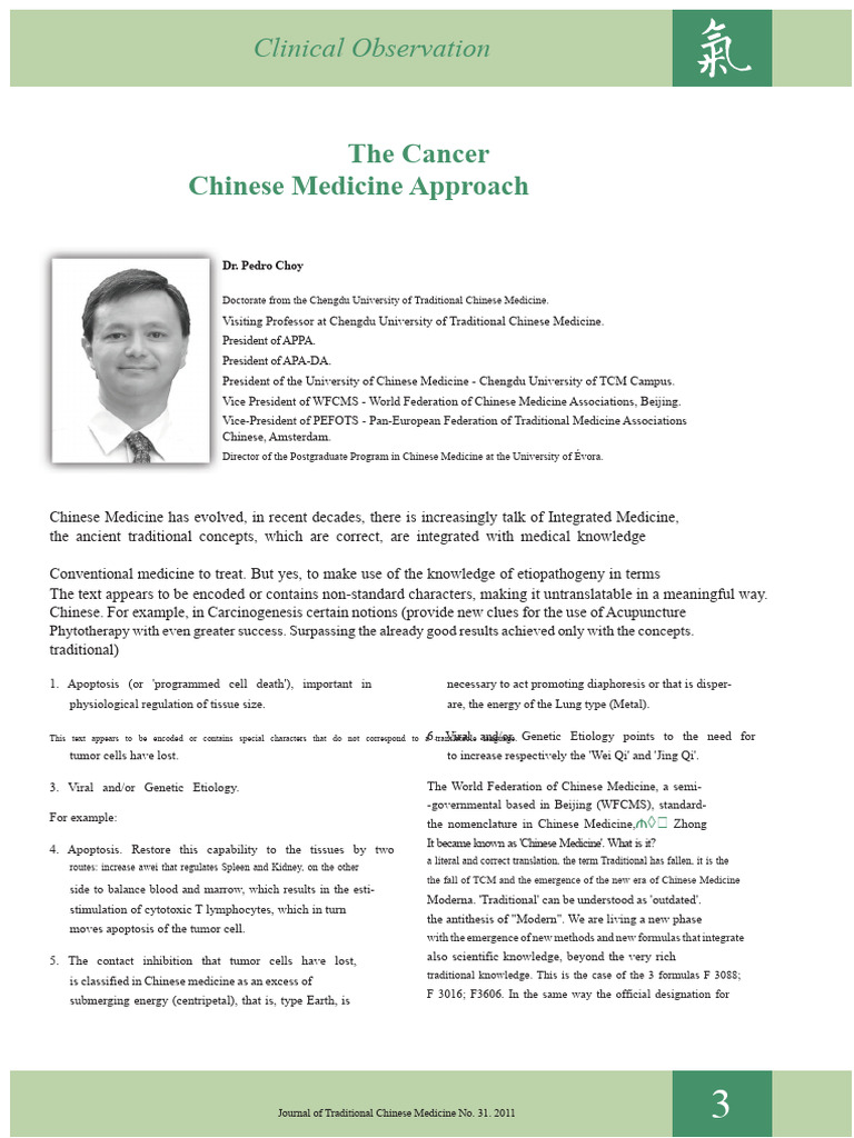 Cancer Approach Chinese Medicine | PDF | Traditional Chinese Medicine ...