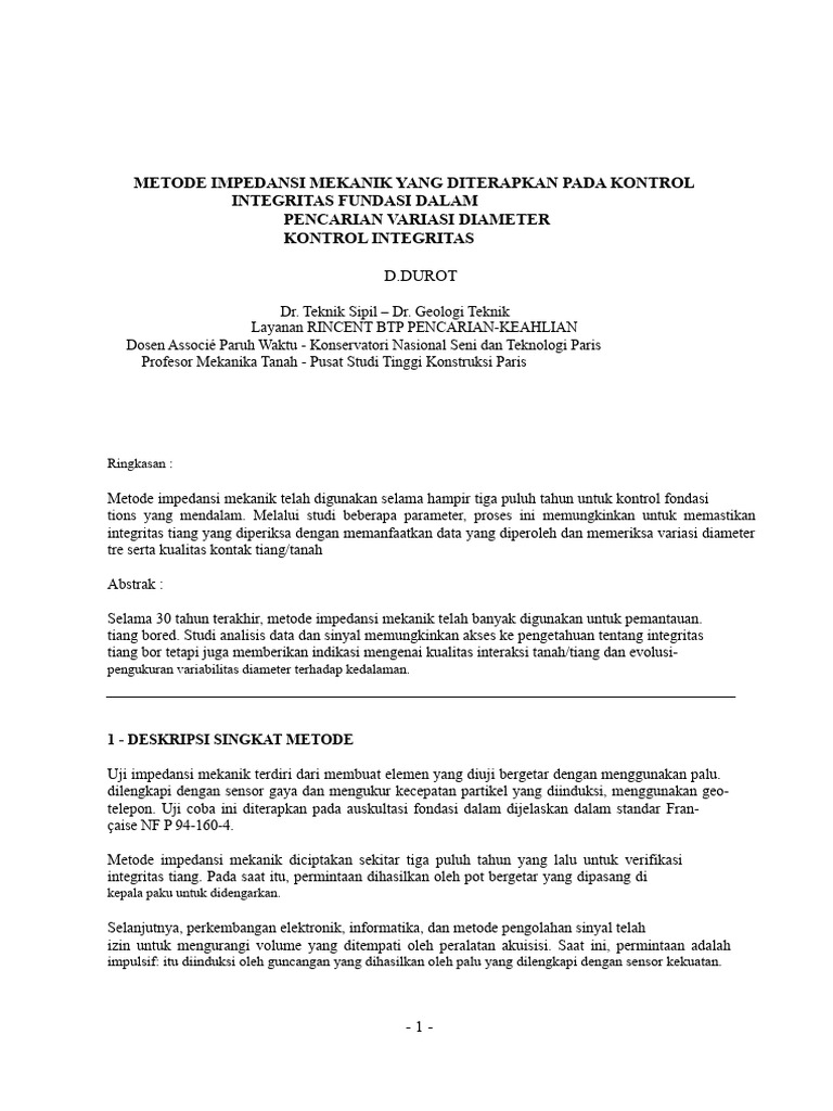 Metode Impedansi Pada Pancang | PDF