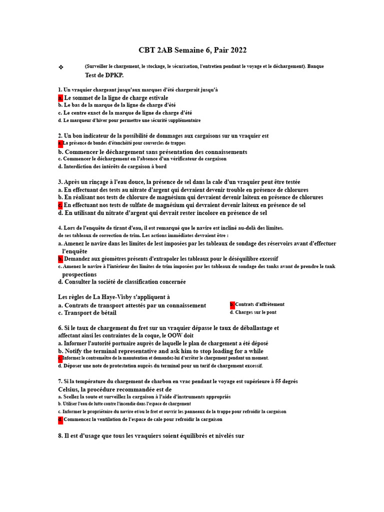 CBT Plus 2AB Semaine 6 Pair 2022 | PDF