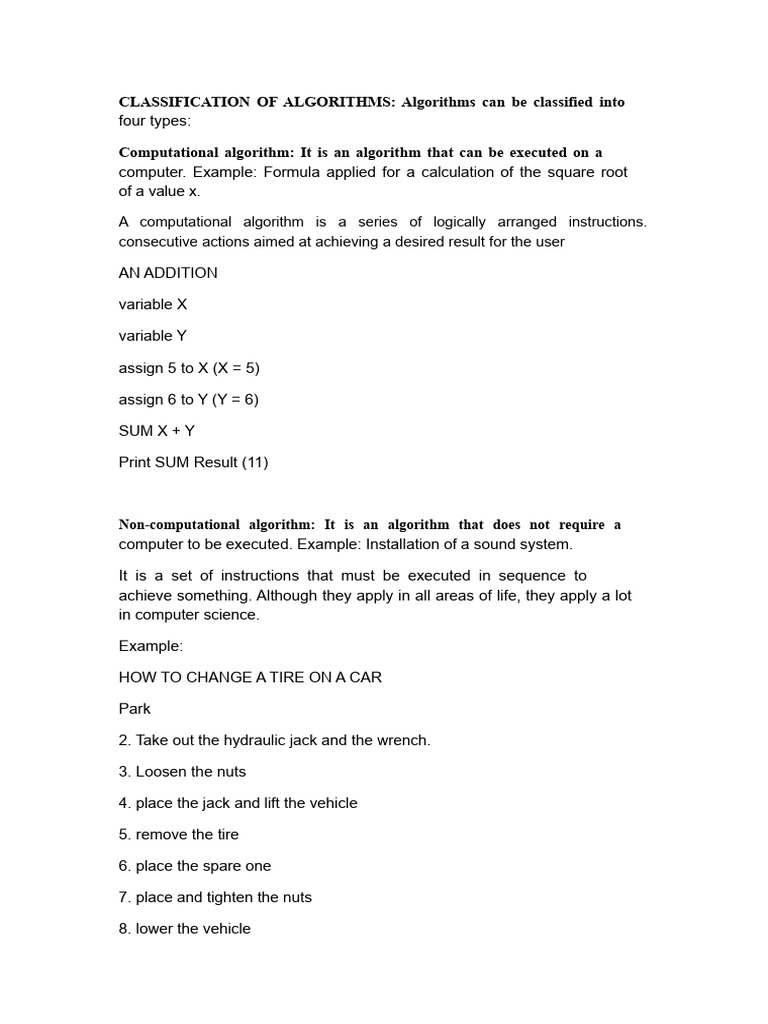 Classification of Algorithms | PDF | Programming | Computer Program