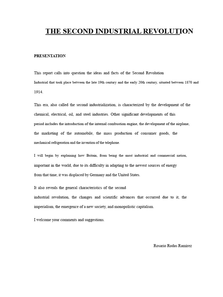 Overview of the Second Industrial Revolution | PDF | Industrial ...