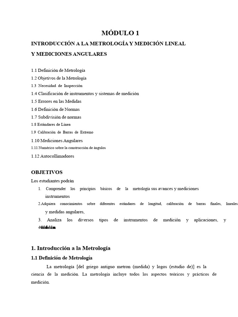 Notas Del Módulo 1 de MMM | PDF | Medición | Metrología