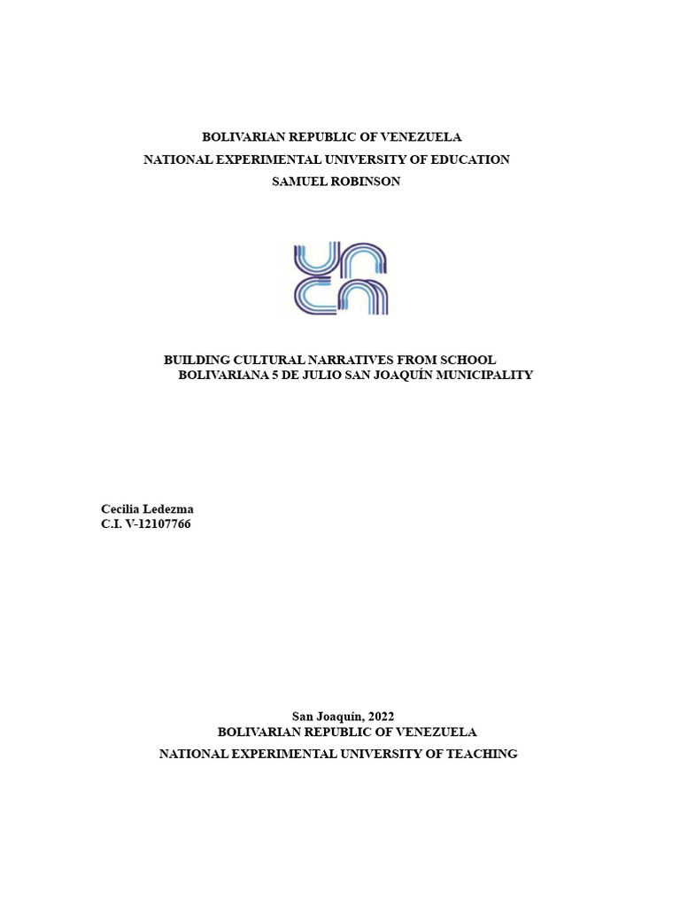 UNEM Degree Thesis Cecilia | PDF | Narrative | Knowledge