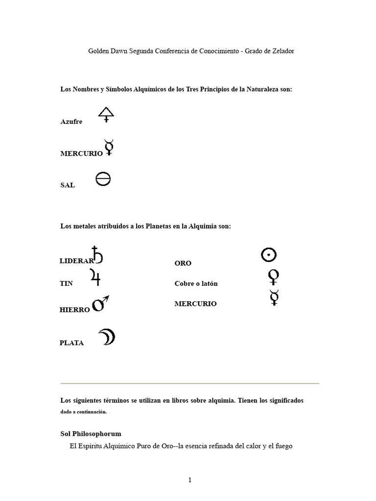 Lección de Segundo Conocimiento Del Amanecer Dorado - Grado de Zelator ...