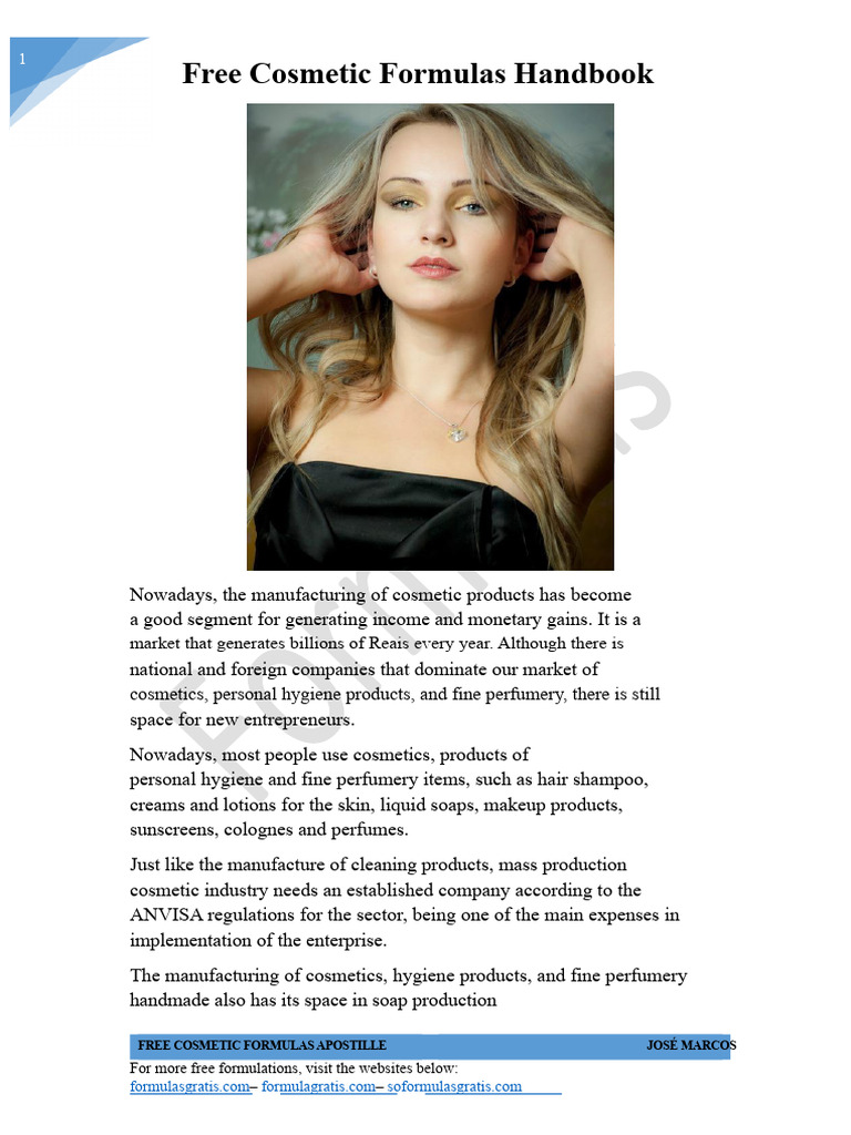 Free Cosmetic Formulas Guide | PDF | Shampoo | Perfume