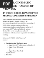 MCU Chronological Watch Order 2025 | PDF