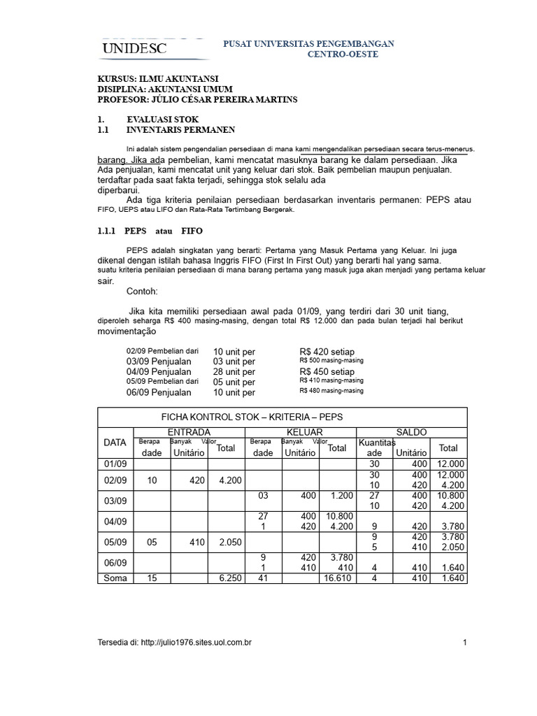 Persediaan PEPS Atau FIFO | PDF