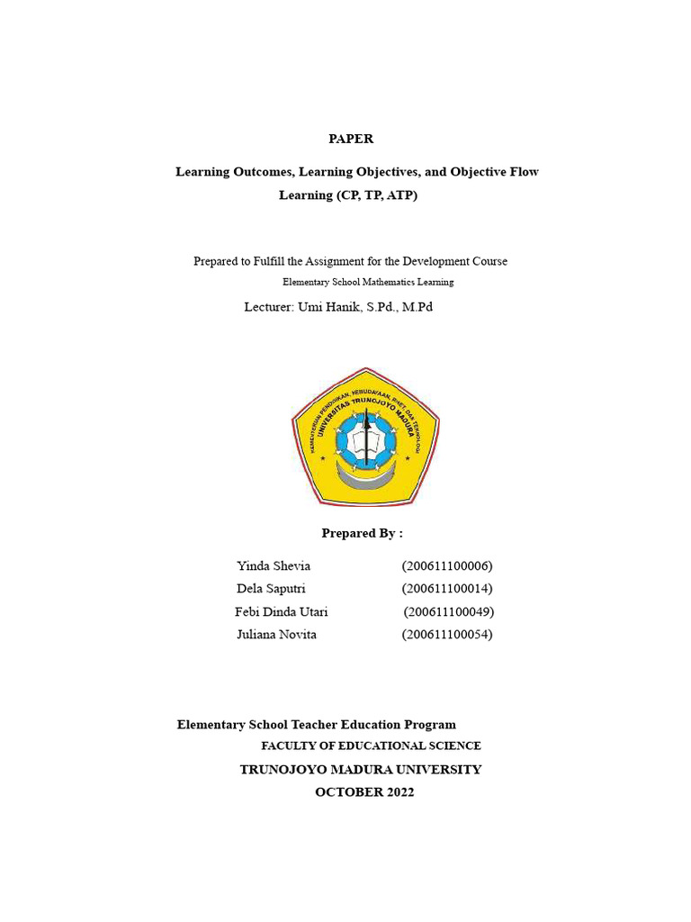 Group 6 Paper On CP TP and ATP | PDF | Learning | Curriculum