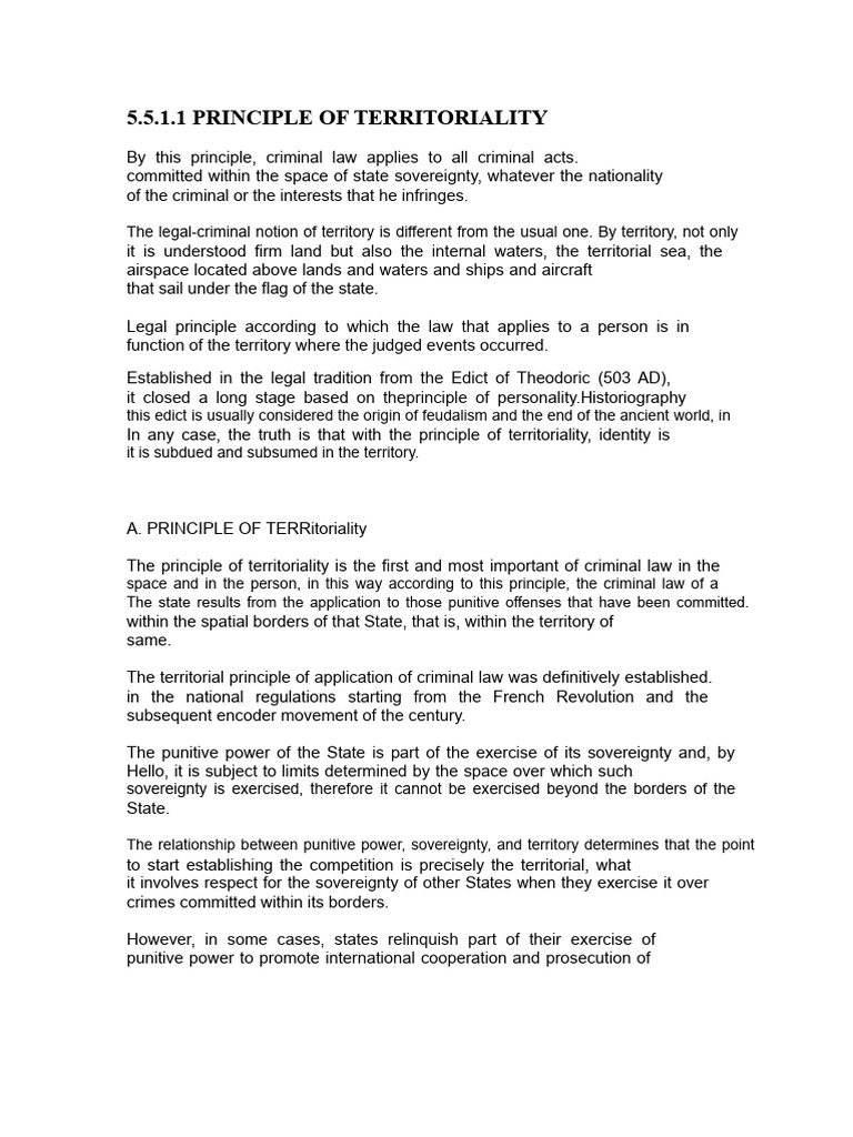 Principle of Territoriality Work To Submit Paty | PDF | Crimes | Crime ...