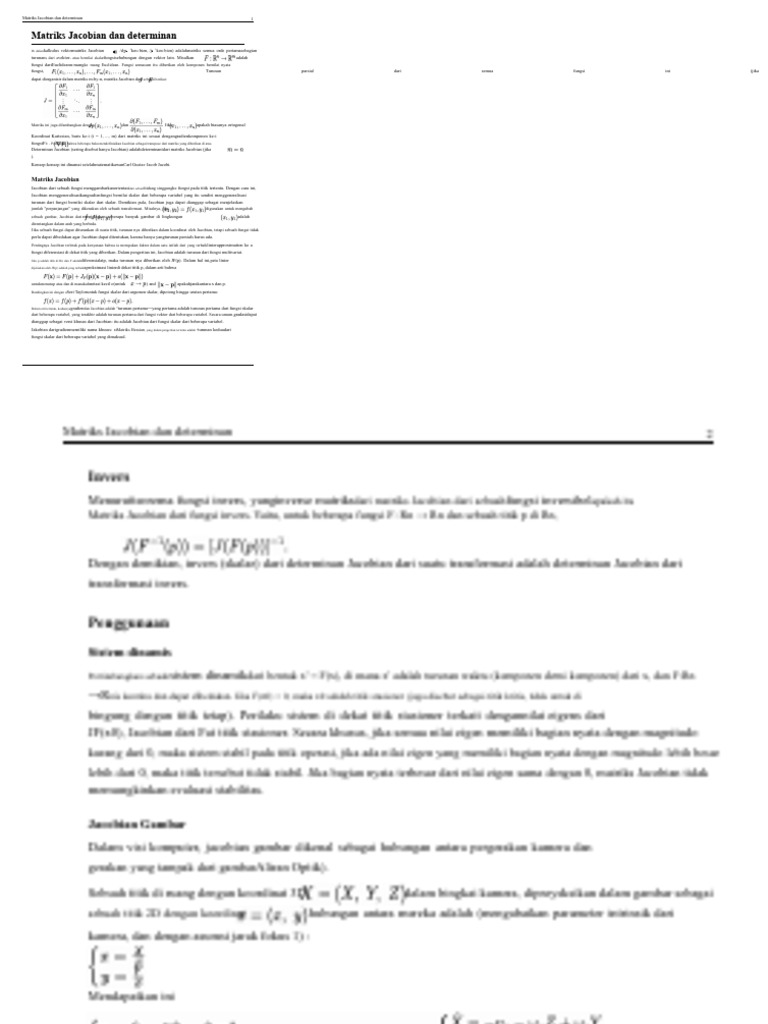 Jacobian Matrix Dan Determinant PDF | PDF