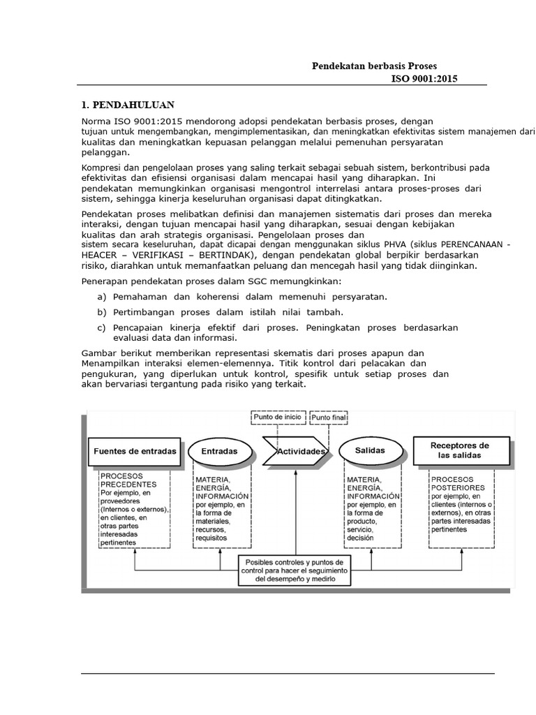Pendekatan Proses dalam ISO 9001:2015 | PDF