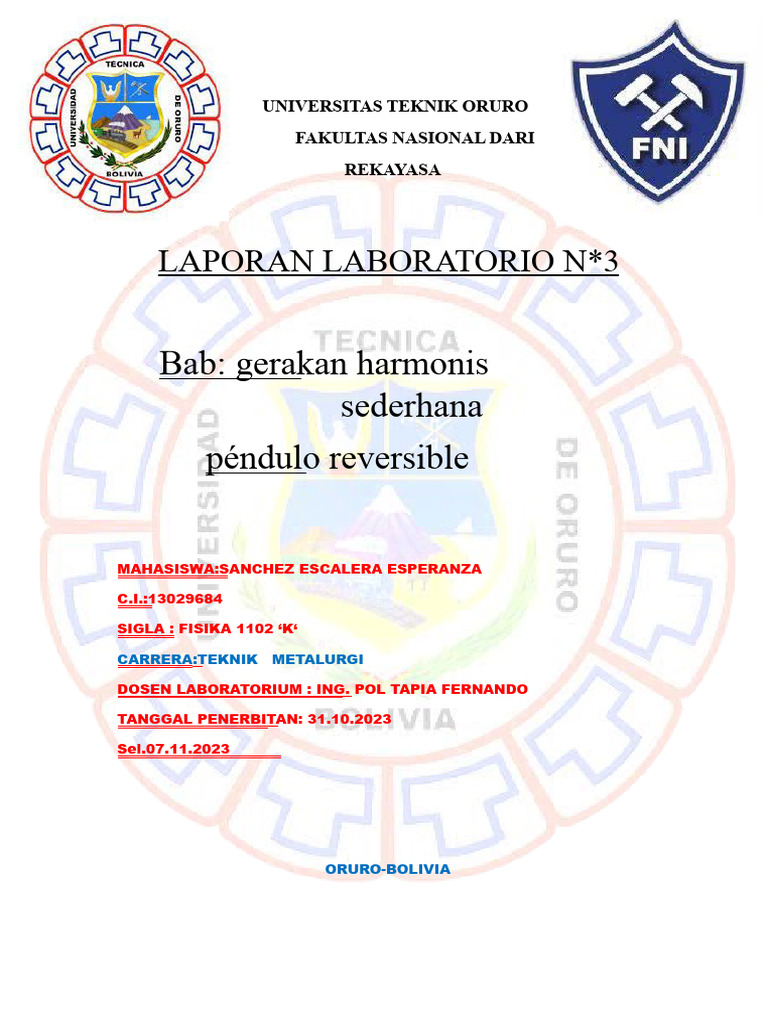 Fisika Laporan 3 PENDULUM REVERSIBLE | PDF