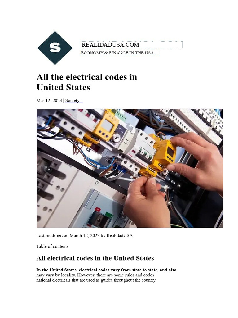 All The Electrical Codes in The United States | PDF | Electrical Wiring ...
