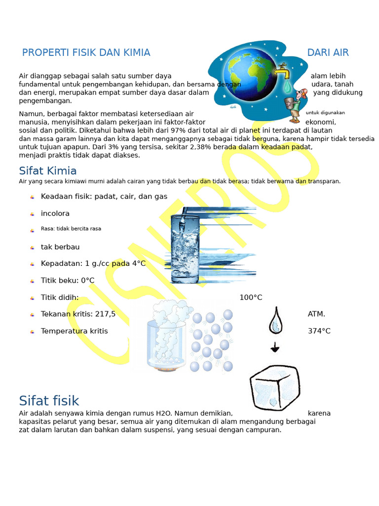 Sifat Fisik dan Kimia Air untuk Kehidupan | PDF