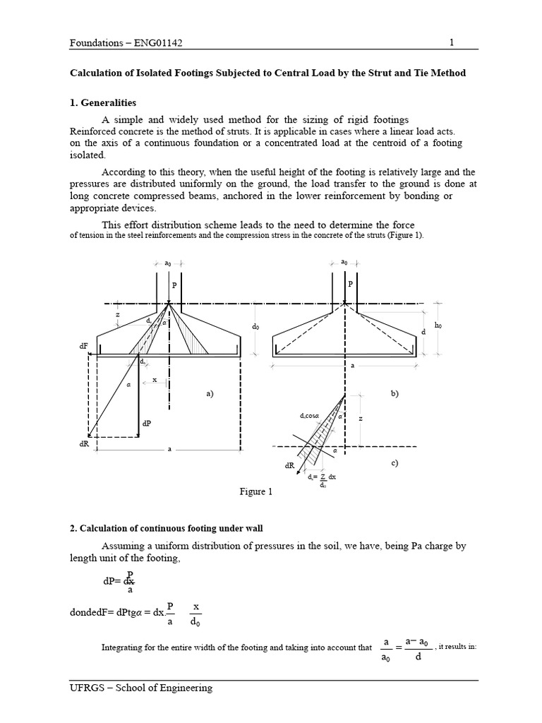 Strut Footing Calculation Methods | PDF | Stress (Mechanics) | Beam ...