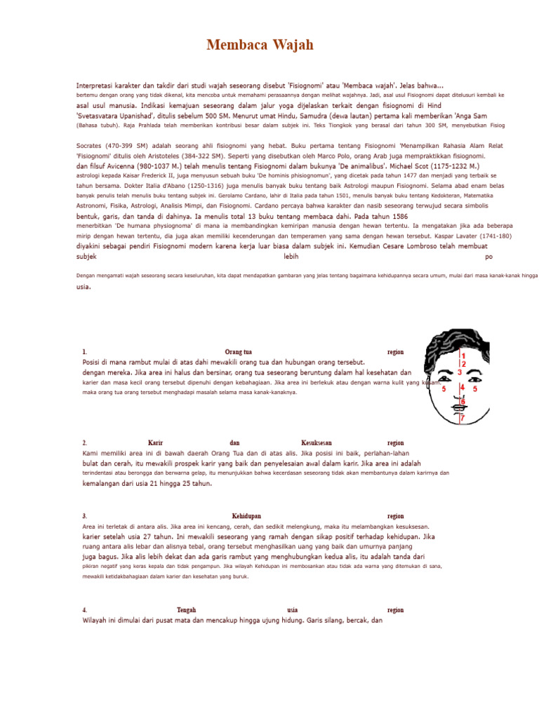 Fisiognomi: Membaca Karakter dari Wajah | PDF