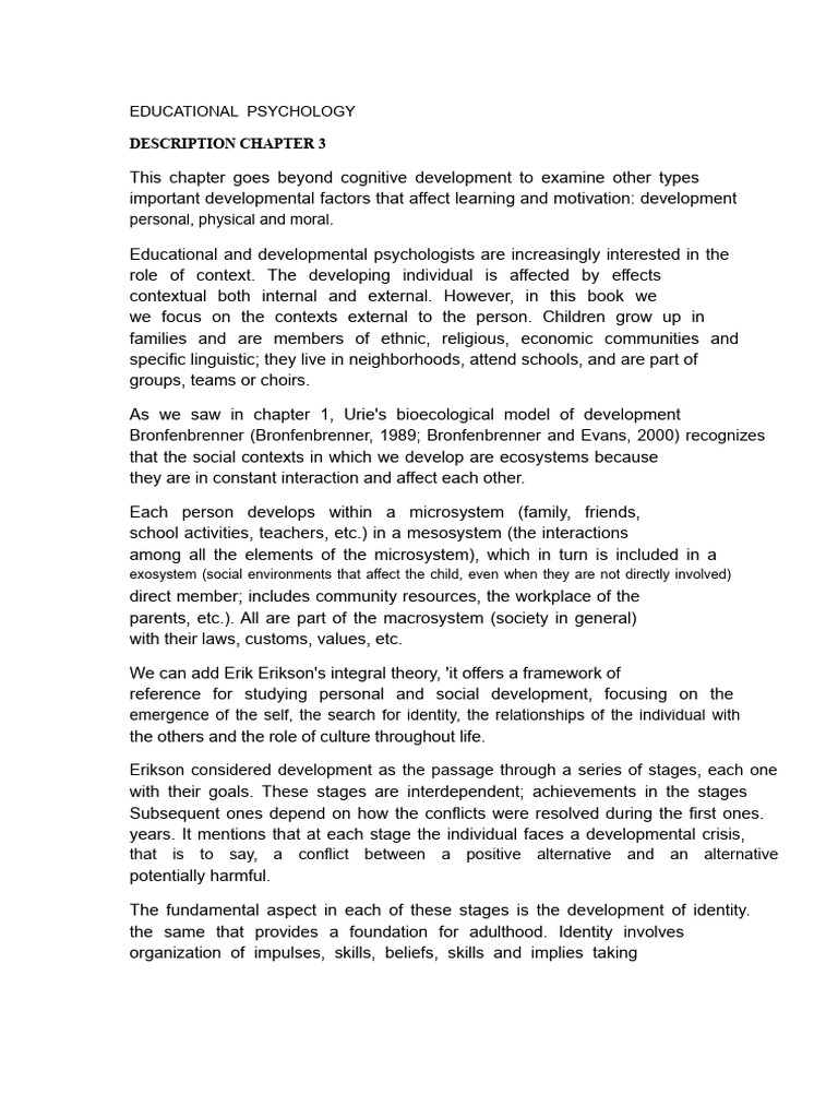 Chapter 3 LR Educational Psychology | PDF | Attachment Theory | Liberal ...