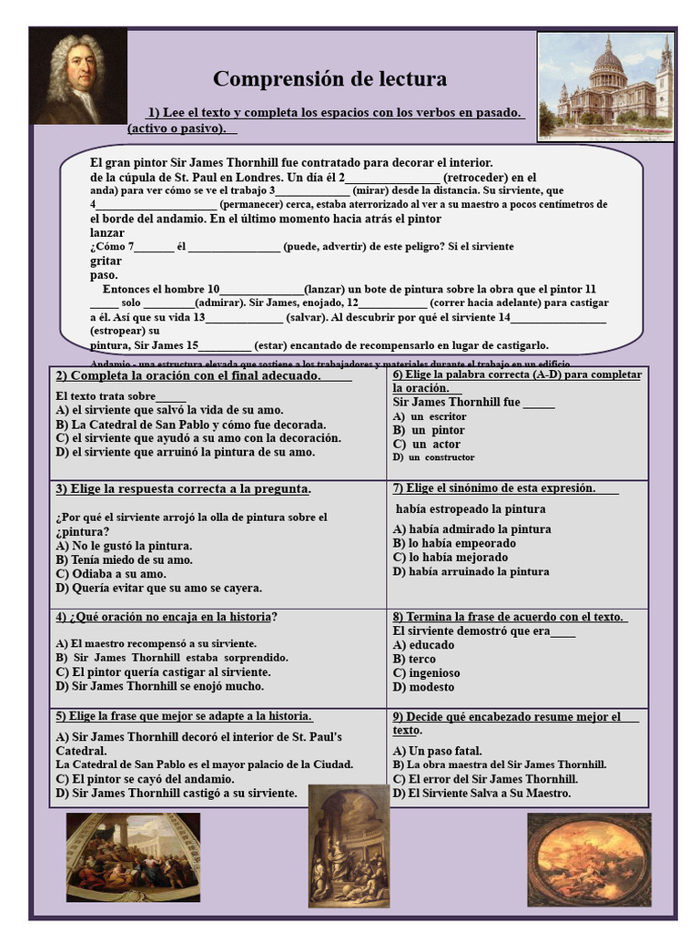 Lectura Comprensión Tiempo Pasado Ejercicios Gramática Ejercicios de ...