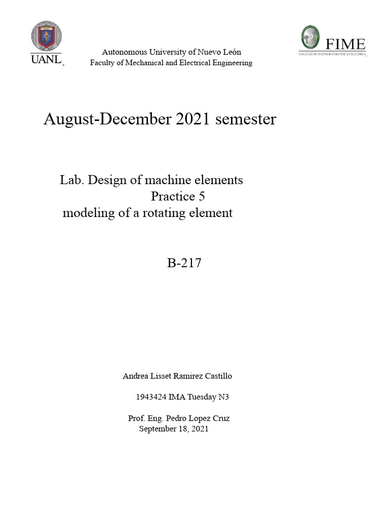 Practice 5 Design of Machine Elements | PDF | Computer Aided Design | Computing