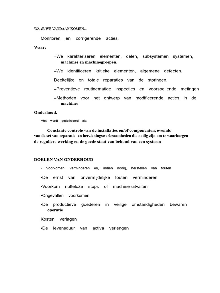 Dia's Van Preventief Onderhoud | PDF