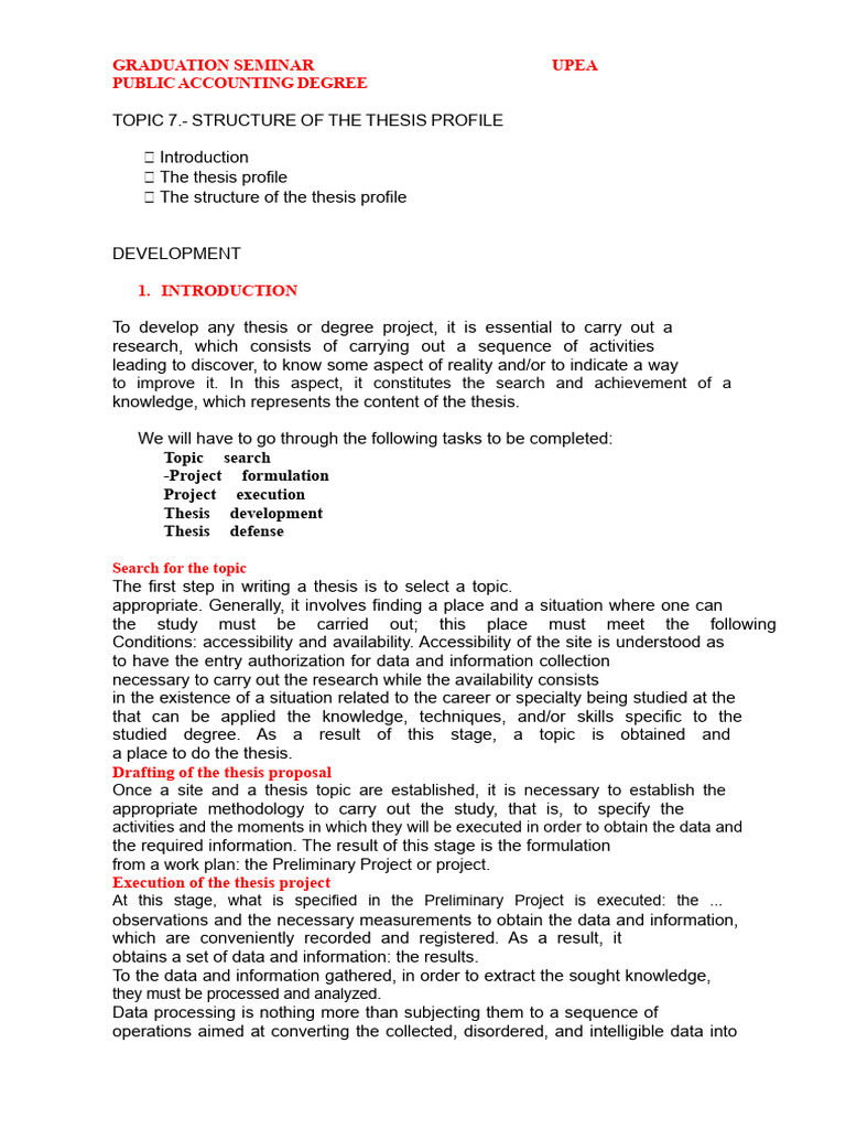 Thesis Profile Structure Guide | PDF | Hypothesis | Thesis