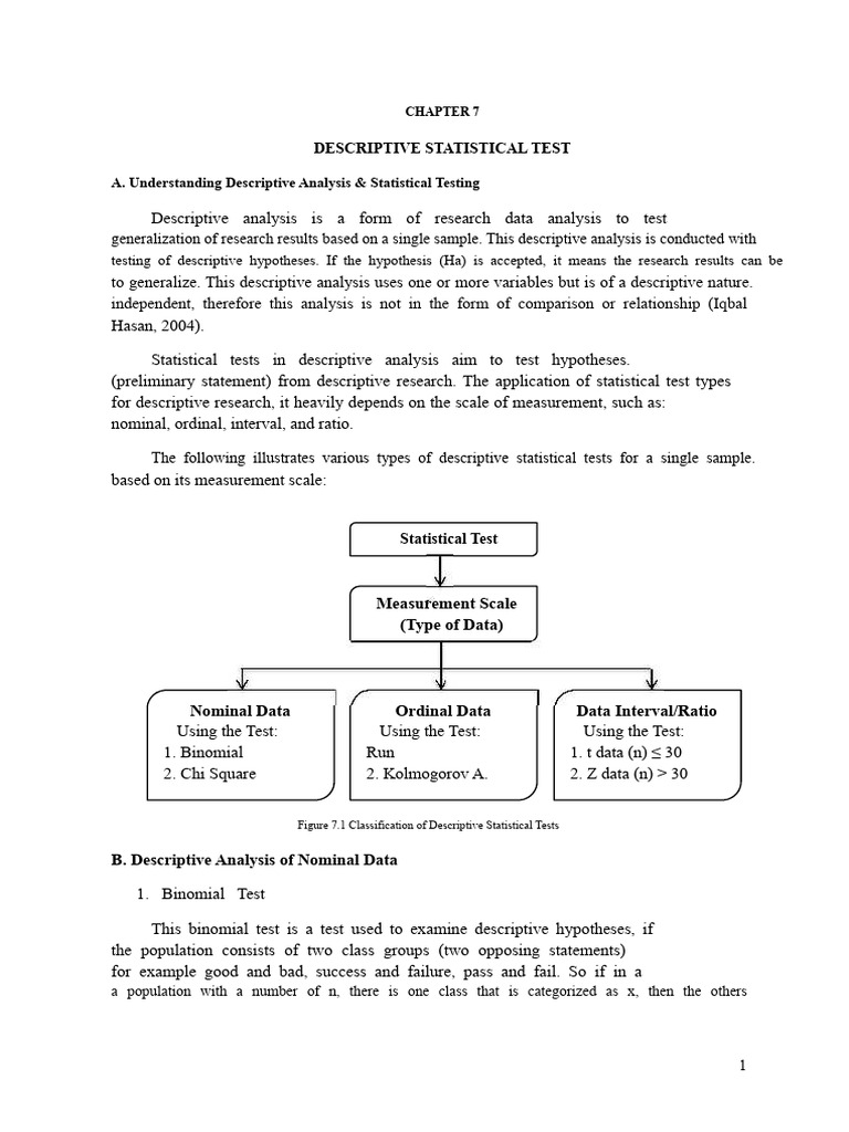 Descriptive Statistical Tests Explained | PDF | Statistics | Student's ...
