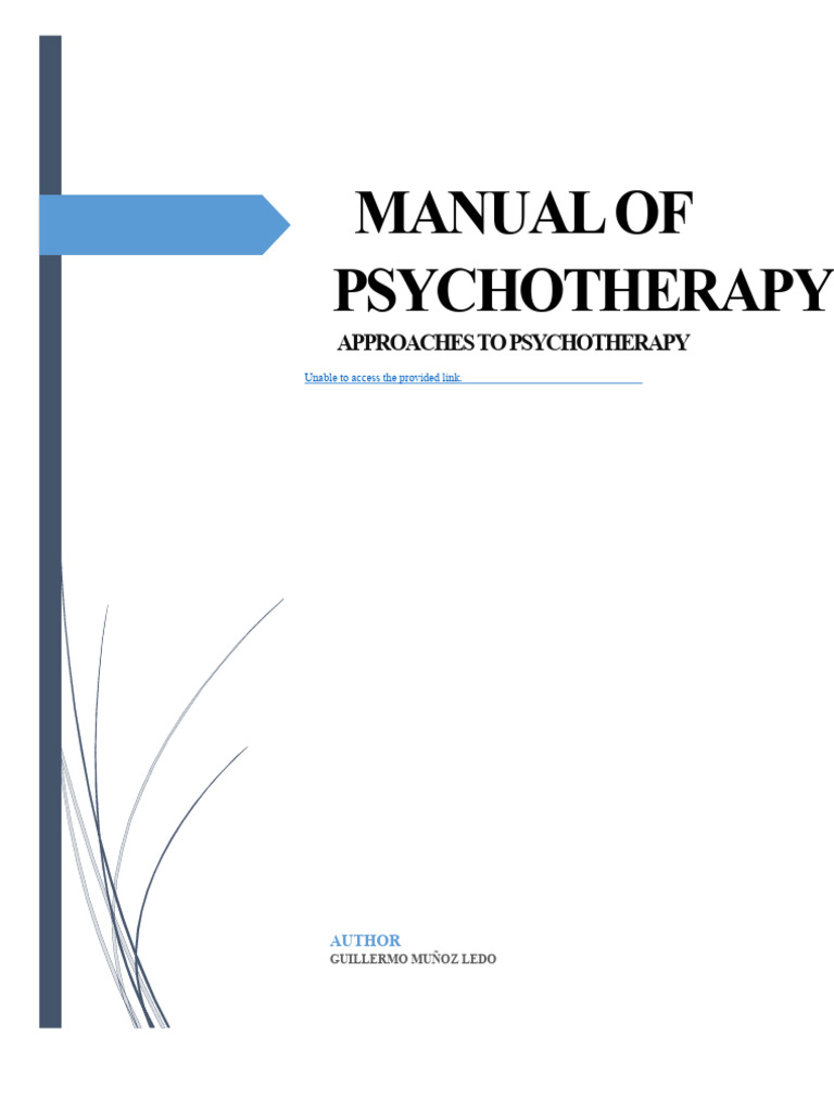 Psychotherapy Approaches Manual | PDF | Psychotherapy | Psychoanalysis
