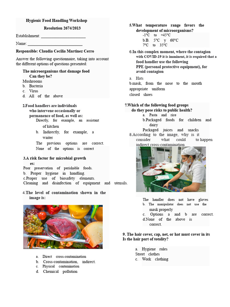 Evaluation of Hygienic Management of Food 2021 | PDF | Hygiene | Hand ...