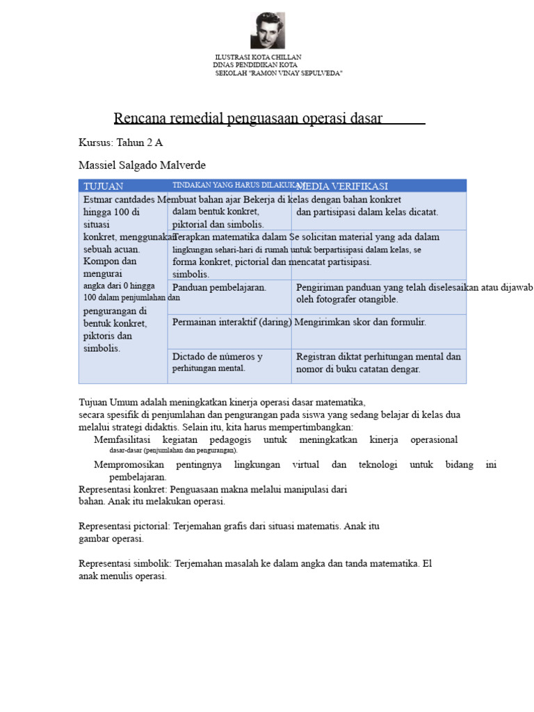 Rencana Remedial Siklus Pertama Operasi Dasar 2 A | PDF