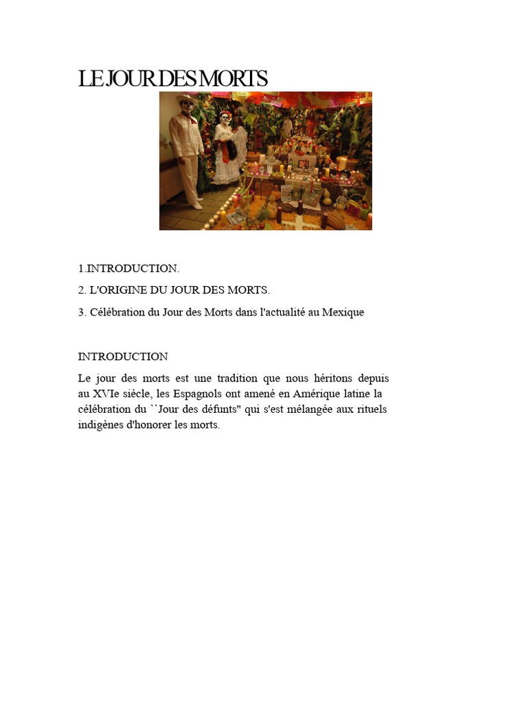 Célébration du Jour des Morts au Mexique | PDF