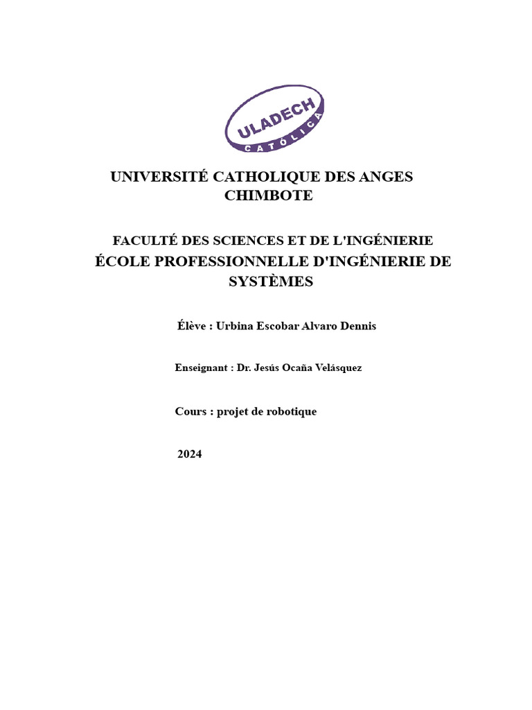 Projet de Robotique Éducative 2023 | PDF | Robotique | Arduino