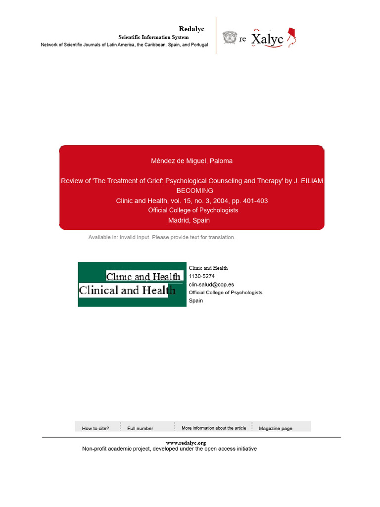 Grief Treatment, Worden | PDF | Grief | Psychotherapy