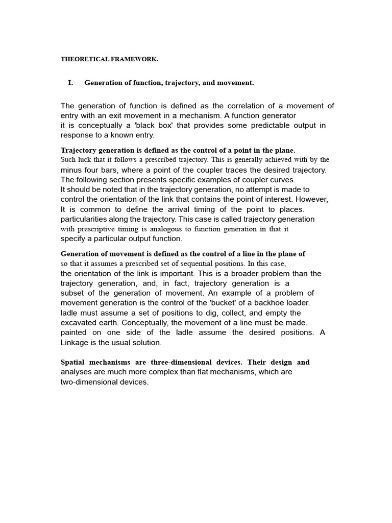 Generation of Function, Trajectory, and Movement. (MECHANISMS) | PDF ...